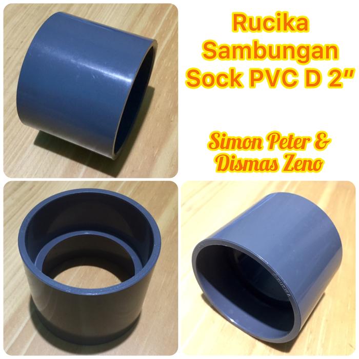 Jual Rucika Sock Sok Pipa PVC D 2 inch Sambungan Lurus utk Hidroponik ...
