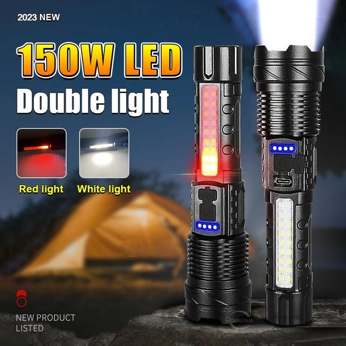 Promo Senter Led High Power Zoom Jarak Jauh 90000 Lumens Sorot Super ...