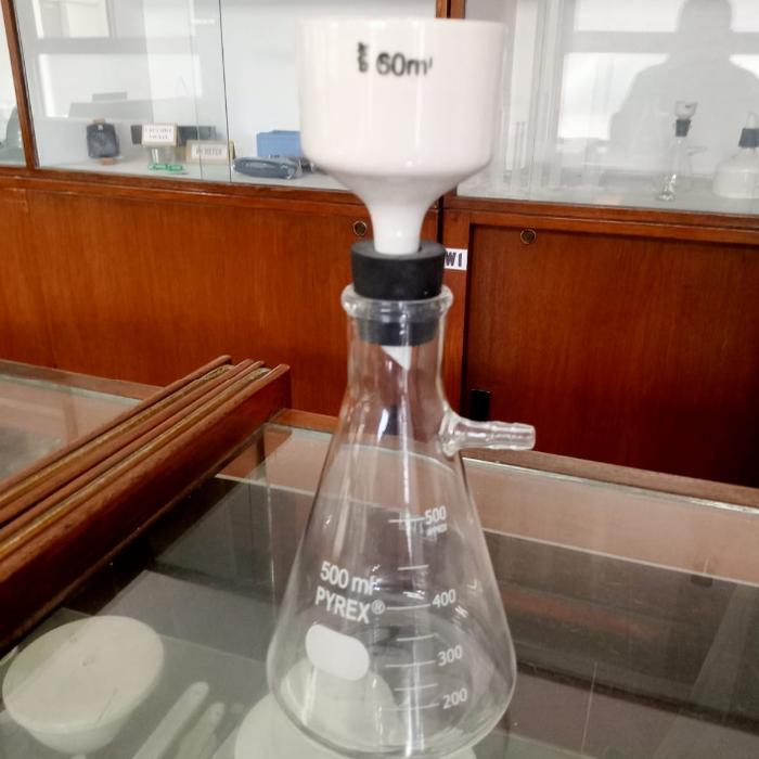 Jual Filtering flask 500 ml, corong buchner 60 cm + karet hitam - Kab ...