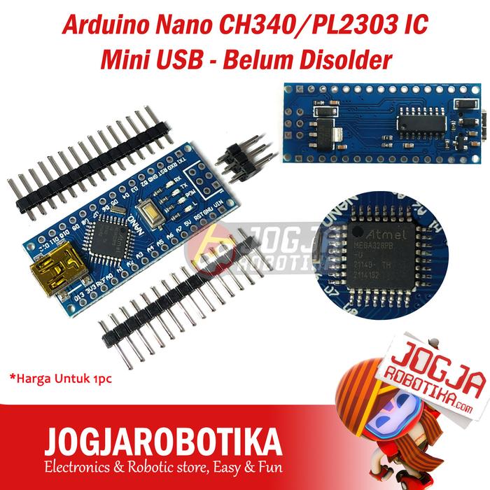 Jual Arduino Nano CH340/PL2303/FTDI (KW) IC MINI USB - Belum Disolder ...