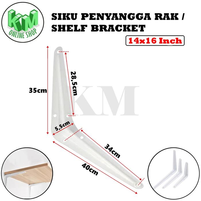 Jual Siku Penyangga Rak Dinding Besi L Hitam Shelf Bracket Breket ...