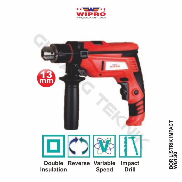 Jual Mesin Bor Listrik Impact 13mm WIPRO W-6130 /Bor Besi Kayu Beton ...