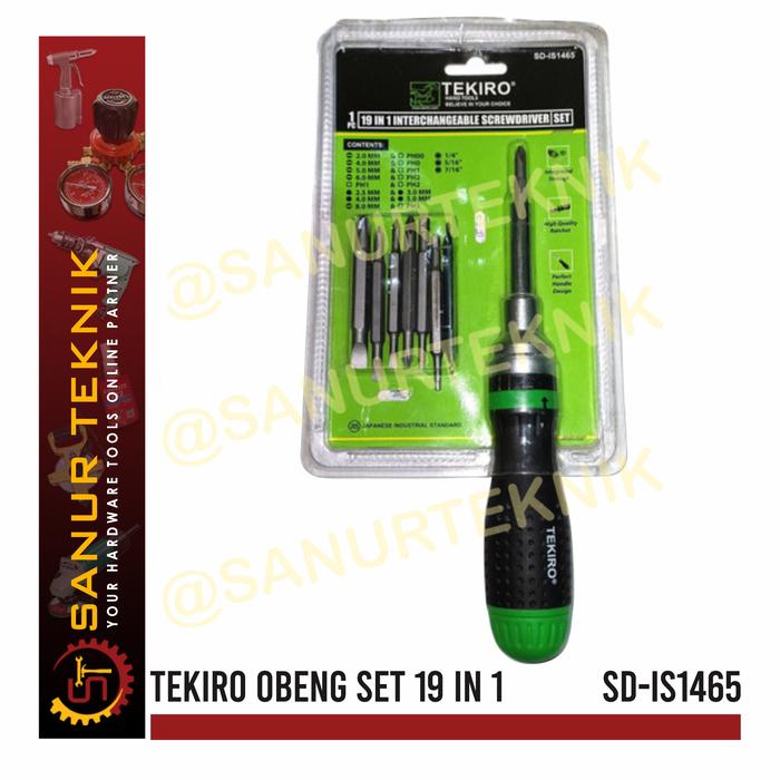 Jual TEKIRO Obeng Set 19 in 1 / Interchangeable Screwdriver Set SD ...