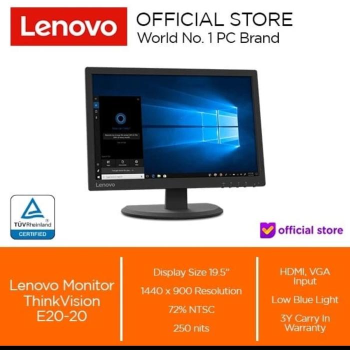 Jual Monitor Led Lenovo E20-20 19,5 Inch 1440x900,VGA+HDMI Garansi ...