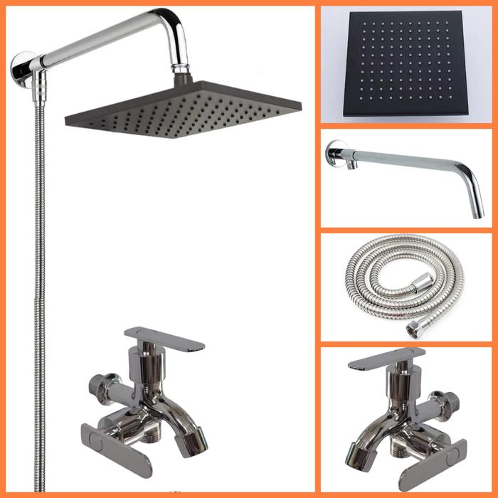 Jual paket wall shower tanam tanpa bobok tembok intalasi luar set kran ...