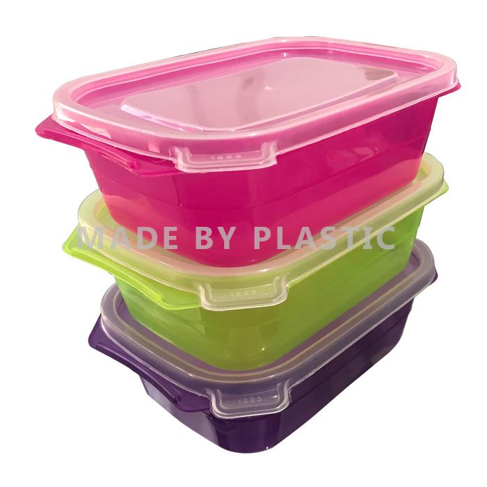 Jual Food Saver Retangular 750 ml isi 3 pcs / Lunch Box / Meal Prep Set ...