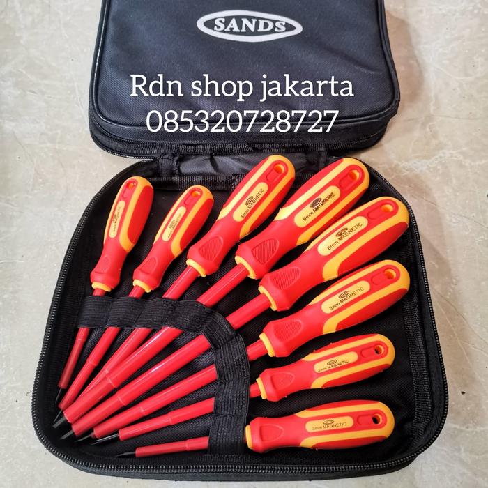 Jual Obeng set listrik 8 pcs 1000 Volt screwdriver electric Sands ...