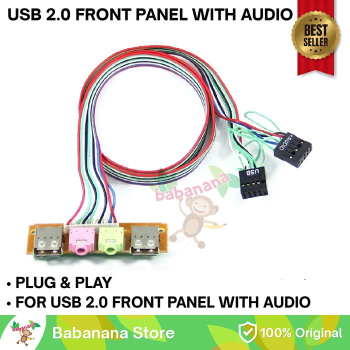 Jual USB Front panel 9 pin with audio pc splitter microphone case ...