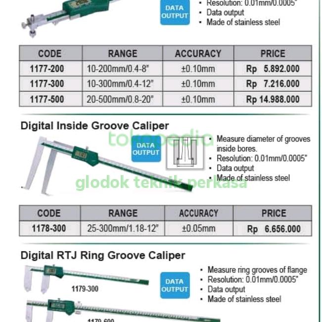 Jual Digital inside groove caliper 300mm Insize 1178-300 - Jakarta ...