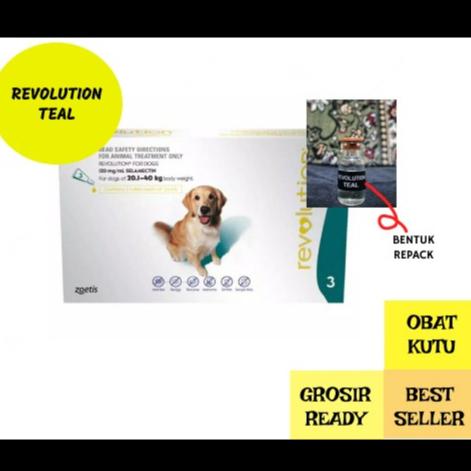 Jual Obat kutu anjing REVOLUTION DOG berat 40,1-80 lbs / 20-40kg TEAL ...