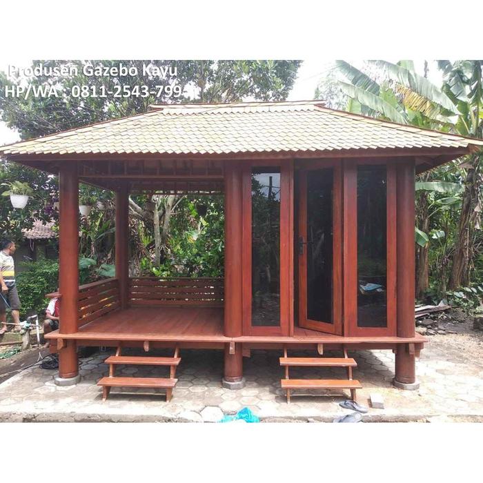 Jual Gazebo Custom Kaca Ukuran Besar 3x5 Meter, Saung Gasebo Rumah ...
