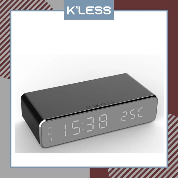 Promo Jam Meja Digital Alarm Clock Wireless Phone Charger for Android ...