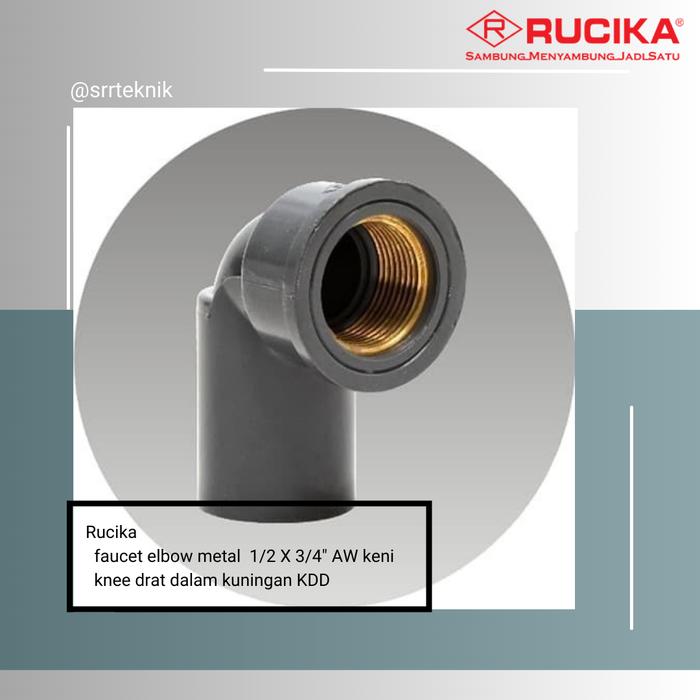 Jual Rucika faucet elbow metal 1/2 x 3/4" AW keni knee drat dalam kuningan - Kab. Majalengka ...