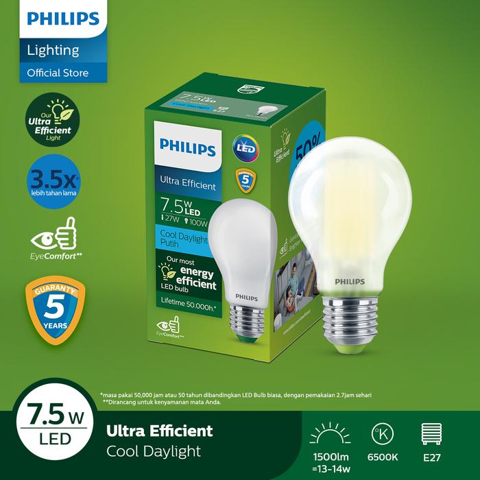 Promo Philips Lampu Bohlam LED Ultra Efficient 7.5W 65K Cool Daylight - Jakarta Utara - Philips ...