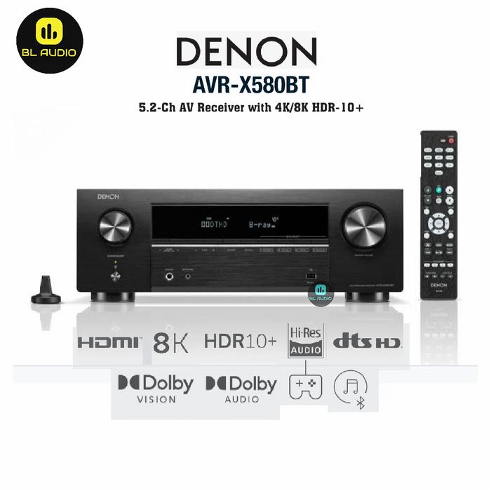 Jual Denon AVR X580BT AVRX580BT AVR X 580BT 5.2-CH AV Receiver 4k/8k ...
