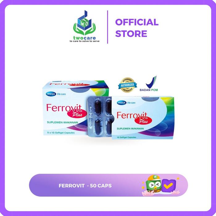 Jual Mega We Care Ferrovit Plus 50 Kapsul Suplemen Vitamin Mencegah ...