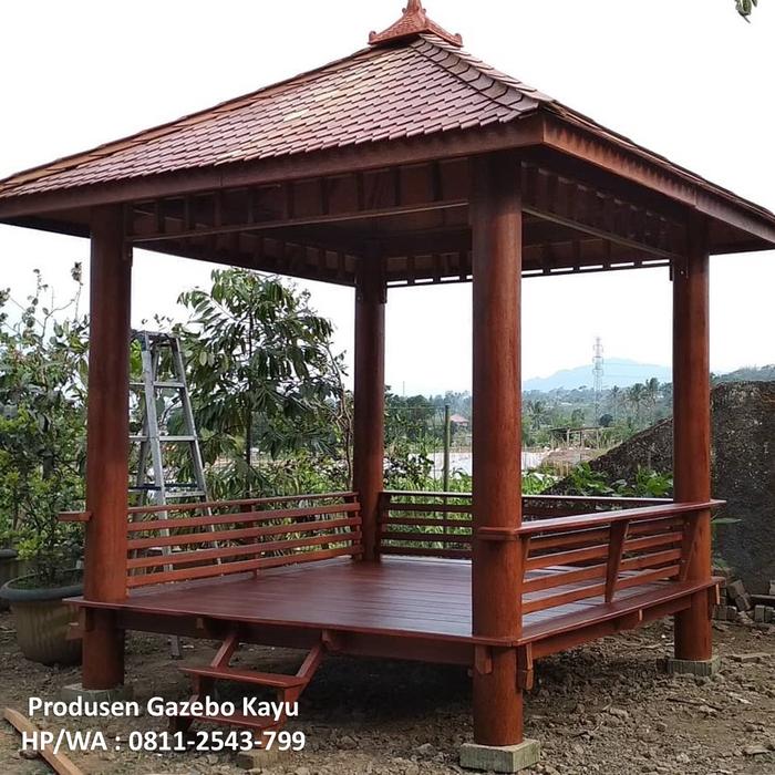 Jual Gazebo Minimalis Kayu Kelapa 2x2 Meter, Saung Gasebo Taman Rumah ...
