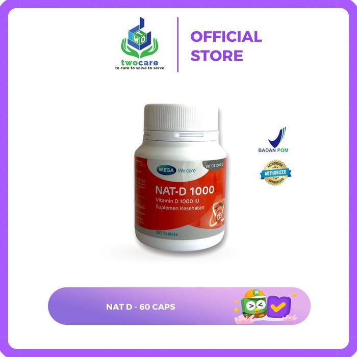 Jual Mega We Care NAT D 1000 IU 60 Tablet Vitamin D - Suplemen ...