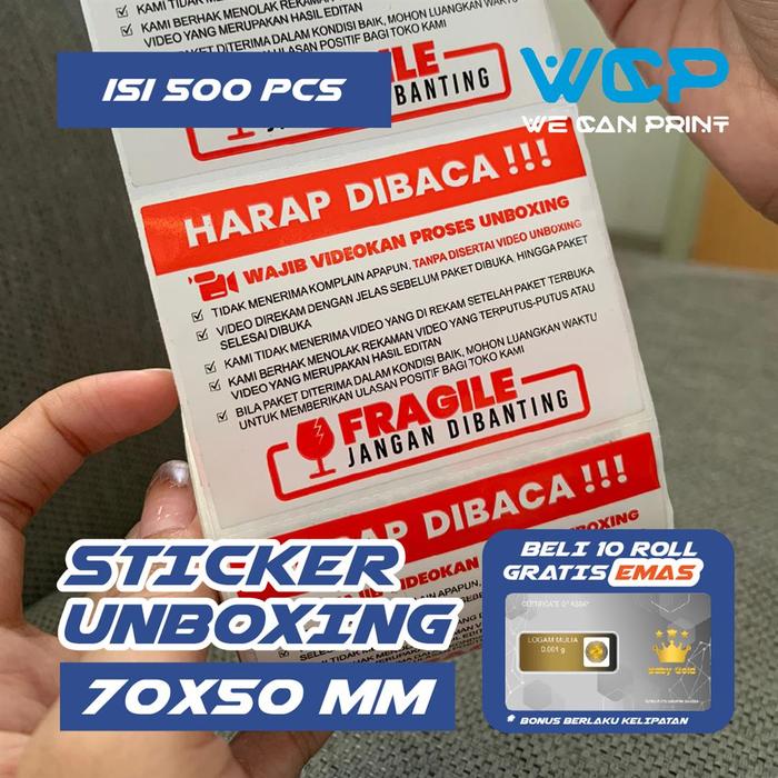Jual STICKER UNBOXING LABEL STICKER VIDEO UNBOXING LABEL PENGIRIMAN 500 ...