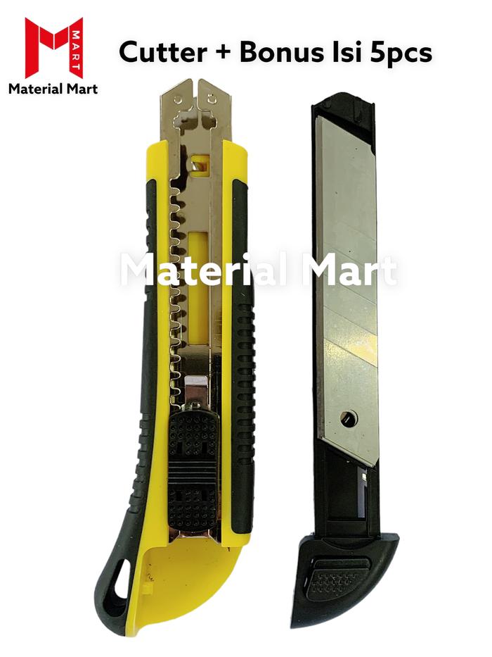 Jual Pisau Cutter + Isi Cutter 5 Pcs | Alat Pemotong Kertas | Utility ...