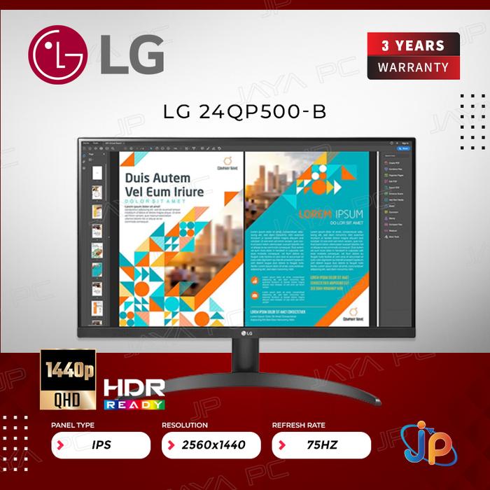 Promo Monitor LG LED IPS 24QP500/ 24QP500-B - QHD 24" Inch Cicil 0% 3x ...