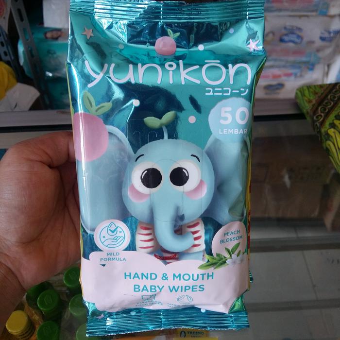 Jual Yunikon Hand Mouth Baby Wipes Tisu Basah 50 + 50 Lembar Food Grade ...