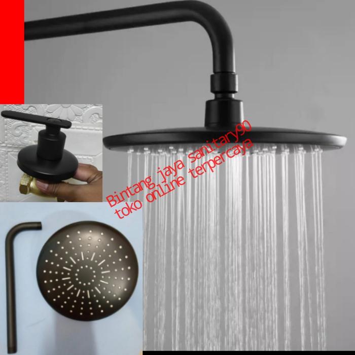 Jual Shower/ wall shower tanam black+ kran tanam black set - Jakarta ...