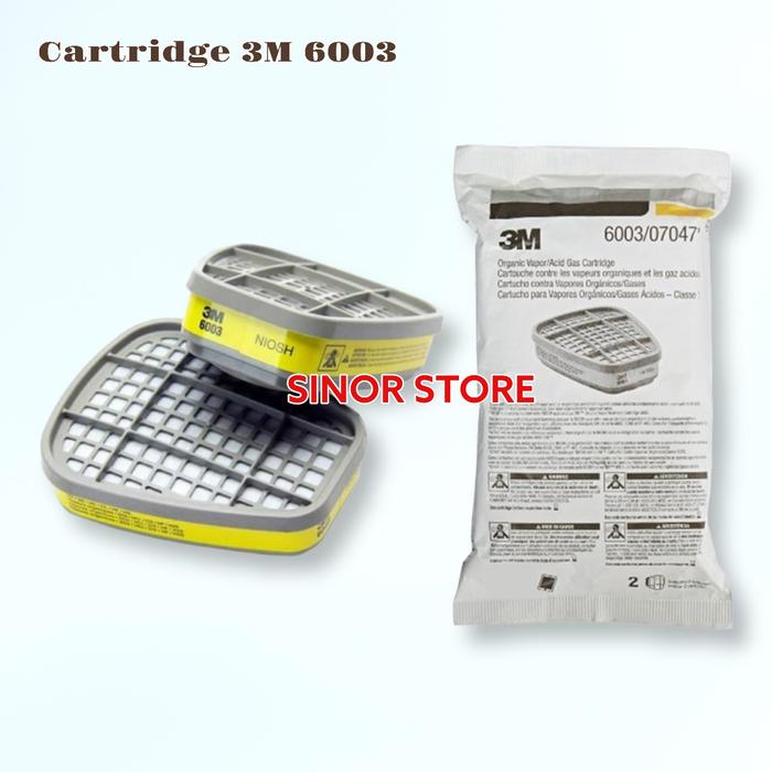Jual ORIGINAL Cartridge 3M 6003 Acid Gas Masker Respirator For 6200 ...