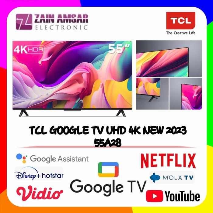 Jual TCL 55A28 GOOGLE TV UHD 4K ANDROID SMART TV 55 INCH NEW 2023 ...