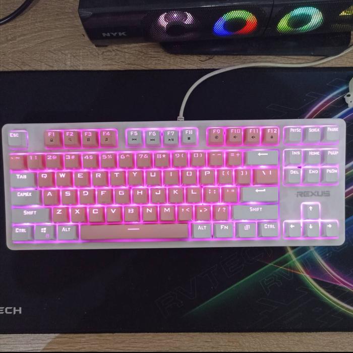 Jual REXUS MX9 LEGIONARE / MX 9 RGB MECHANICAL KEYBOARD PINK WHITE ...