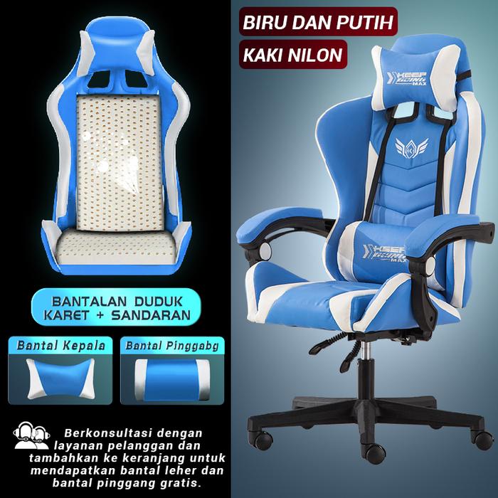 Jual Triumph Kursi gaming, untuk bekerja atau bermain game - biru nilon ...