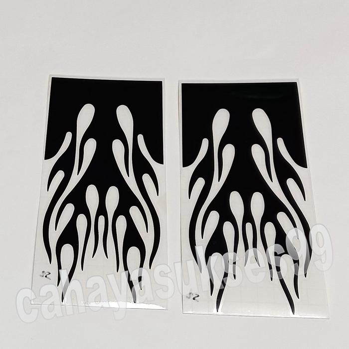 Jual Sticker Cutting API Flame HITAM Spakbor Motor Body Mobil Stiker ...
