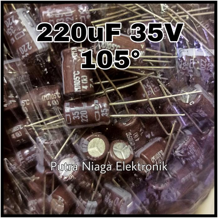 Jual 220uF 35V Kapasitor Electrolit Polar Elco 220 uF 35 Volt - Kota Bandung - Putra Niaga ...