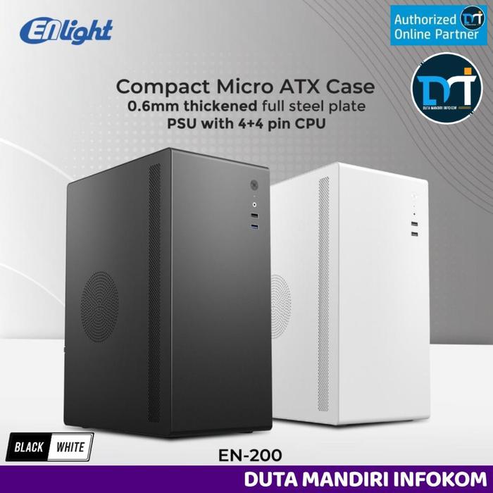 Jual Enlight EN 200 - Compact m-ATX Computer Case - Black Edition ...