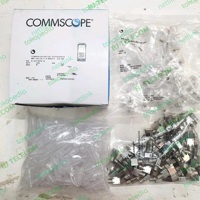 Jual konektor RJ 45 cat 6 amp commscope lengkap plugboot cat 6 ...