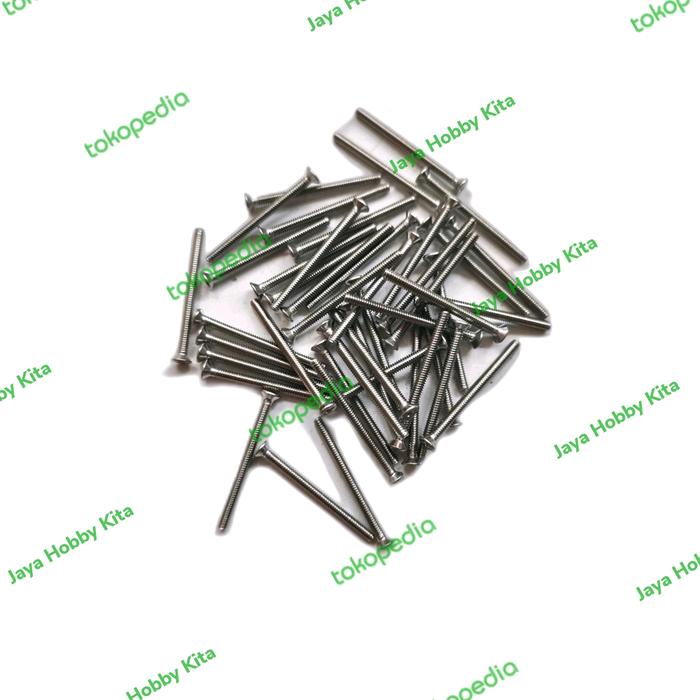 Jual Baut Countersunk / Countersink Tamiya Gepeng 25mm Stainless ...