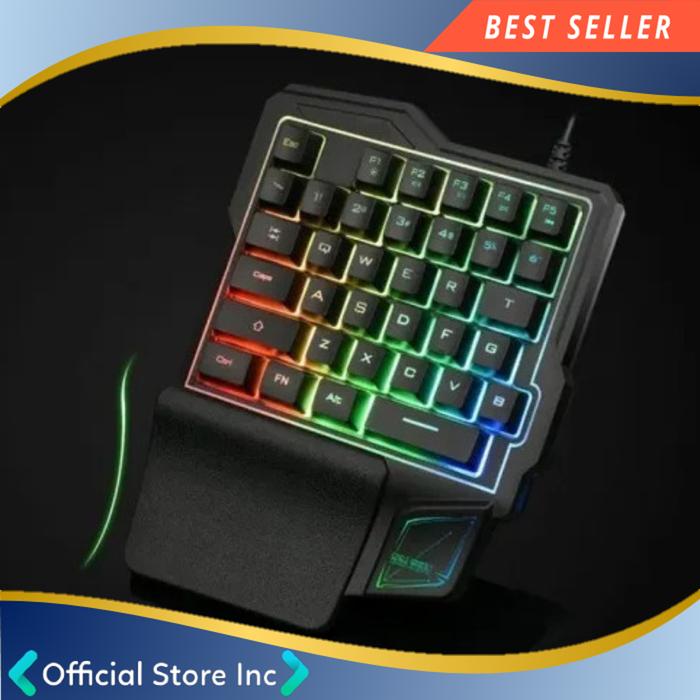 Jual Keyboard Gaming Satu Tangan Single Hand FPS DOTA RGB 35 Keys ...