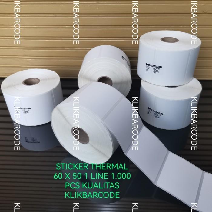 Jual LABEL THERMAL 60x50 STICKER ETIKET 60 X 50 1000PCS BARCODE TOPCOAT ...