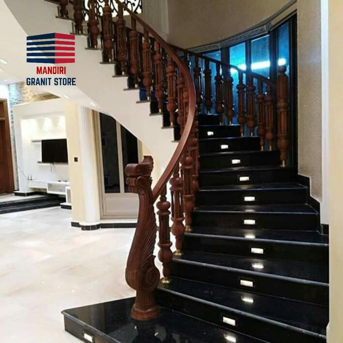 Jual granit tangga hitam polos 30x80 30x90 30x100 30x120 Custom ukuran ...