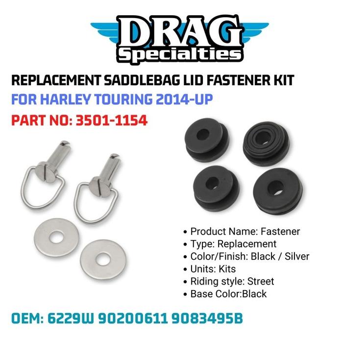 Jual DS REPLACEMENT SADDLEBAG LID FASTENER KIT HARLEY 3501-1154 OEM ...
