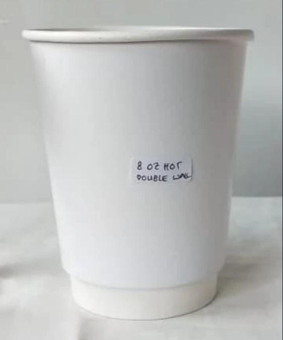 Jual Paper Cup Double Wall 8 Oz ( 1 Sloop @ 25 Pcs) - WHITE DOUBLE, CUP ...
