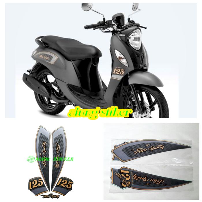 Jual stiker striping lis body motor yamaha fino sporty 125 fi 2021 abu ...