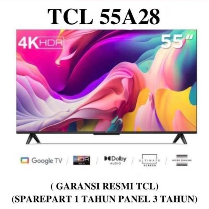 Jual TCL 55A28 - 55 inch Google TV - 4K UHD - HDR 10 - 55" 55 in 55 A28 ...