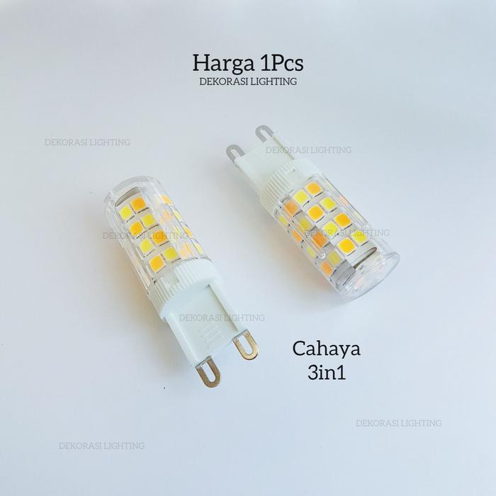 Jual Lampu Halogen Kacang Led kaki G9 5W 3warna Putih Warm White cool ...