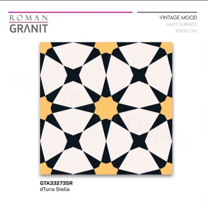 Jual Roman Granit Motif Vintage/Granit Lantai Batik 30x30/dTuria Stella ...