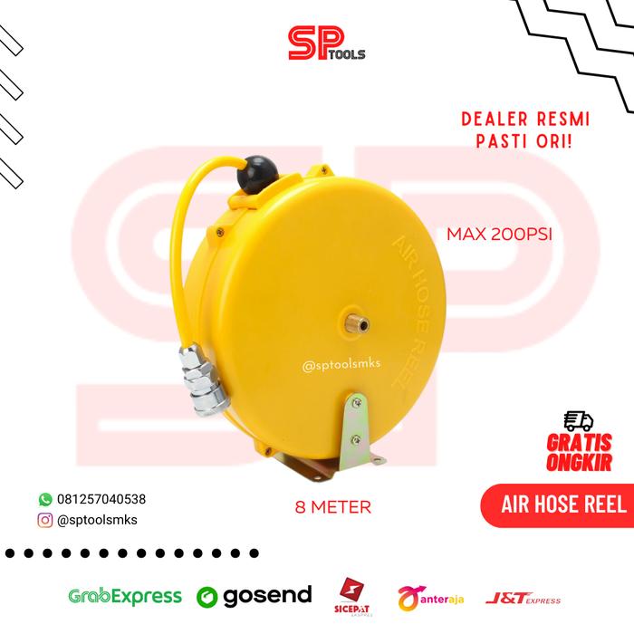 Jual SELANG COMPACT ANGIN / AIR HOSE REEL GULUNGAN SELANG ANGIN 8 METER ...