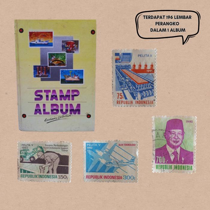 Jual Stamp album - Koleksi perangko jadul ( isi 196 lembar perangko ...