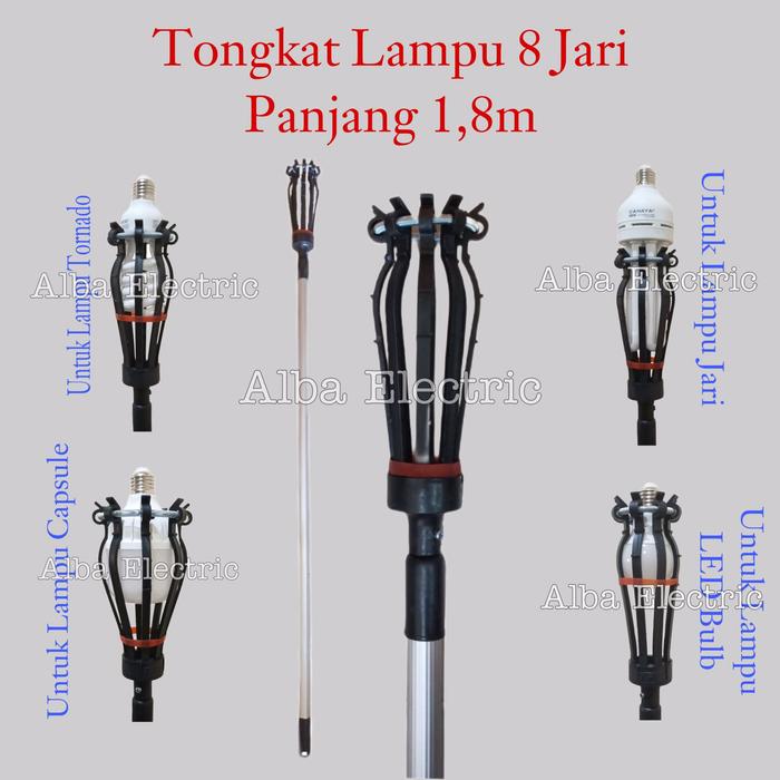 Jual Tongkat Lampu TRM 2 Meter 8 Jari Stick Stik Pengganti Lampu ...