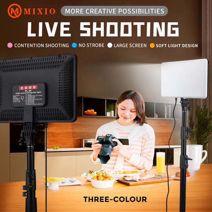 Promo MIXIO - PL36 Lampu Foto LED Video Light LIVE STREAMING Ringlight ...