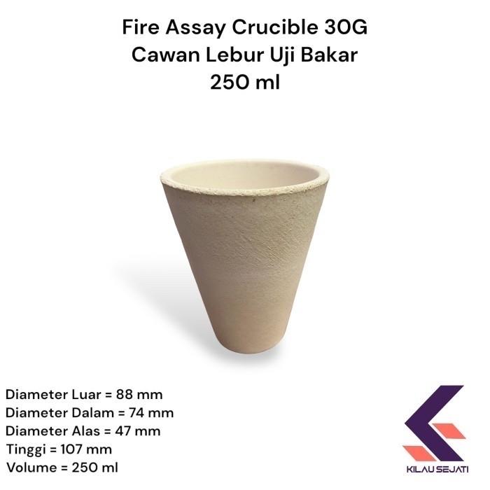 Jual Fire Assay Crucible 30G / Cawan Lebur Uji Emas & Logam Mulia 250 ...
